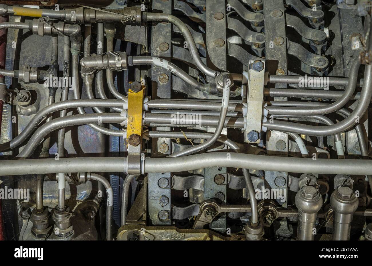 pipes on a jet engine Stock Photo - Alamy