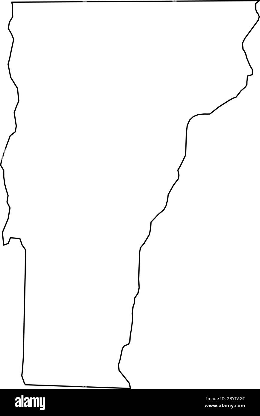 Vermont, state of USA - solid black outline map of country area. Simple ...