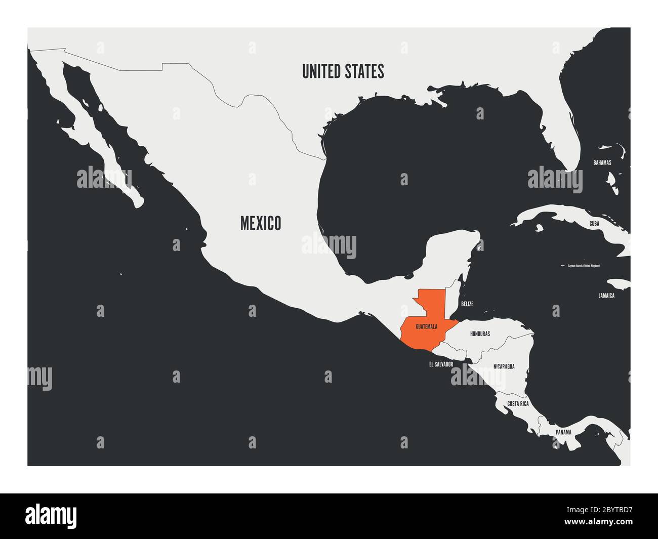 Guatemala orange marked in political map of Central America. Simple ... Guatemala orange marked in political map of Central America. Simple ...