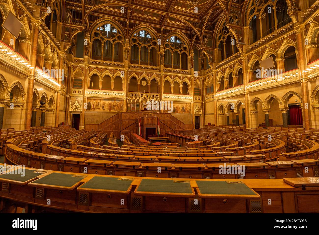 Budapest, Hungary - Feb 10, 2020: Interieur view of National Assembly ...