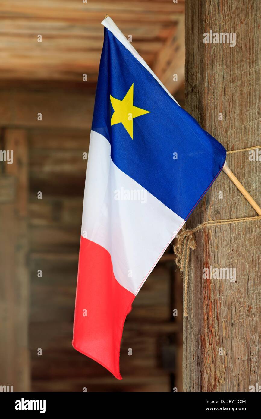 Acadian Flag, Acadian Village, Lafayette, Louisiana, USA Stock Photo ...