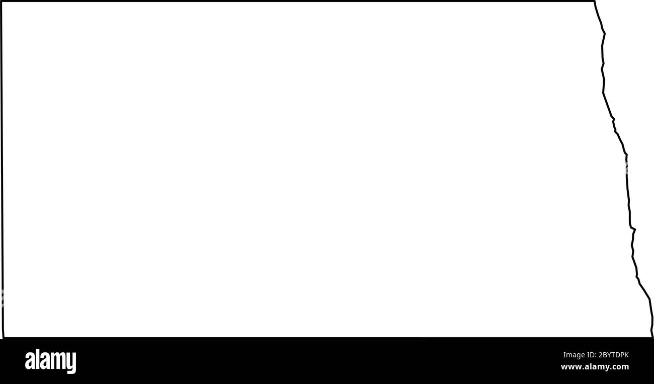 North Dakota, state of USA - solid black outline map of country area ...