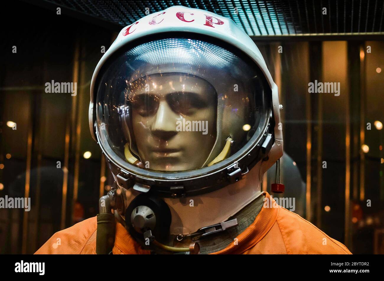 MOSCOW, RUSSIA - July 25, 2015: Russian Astronaut spacesuit in Museum ...