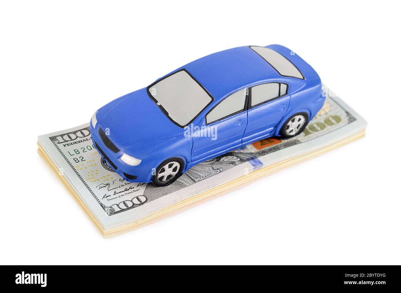 Car model on dollar bills Stock Photo - Alamy