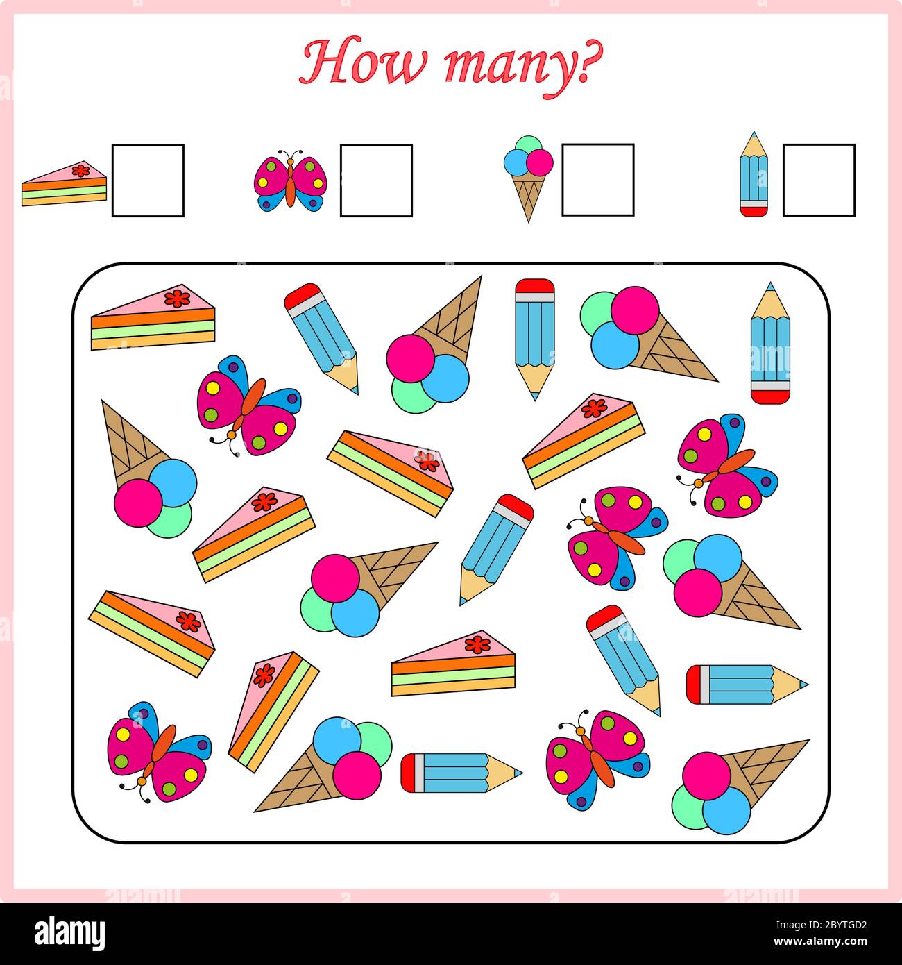 worksheet for kids. education puzzle game. children activity Stock ...