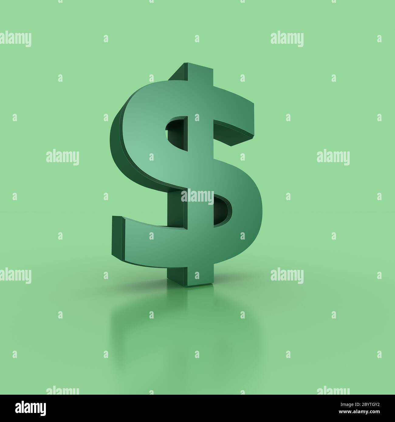 Green dollar sign.3d render Stock Photo - Alamy