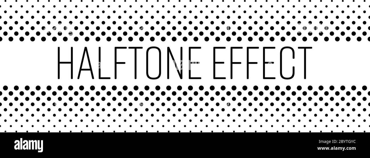 Halftone effect title strip with black text on white background. Vector ...