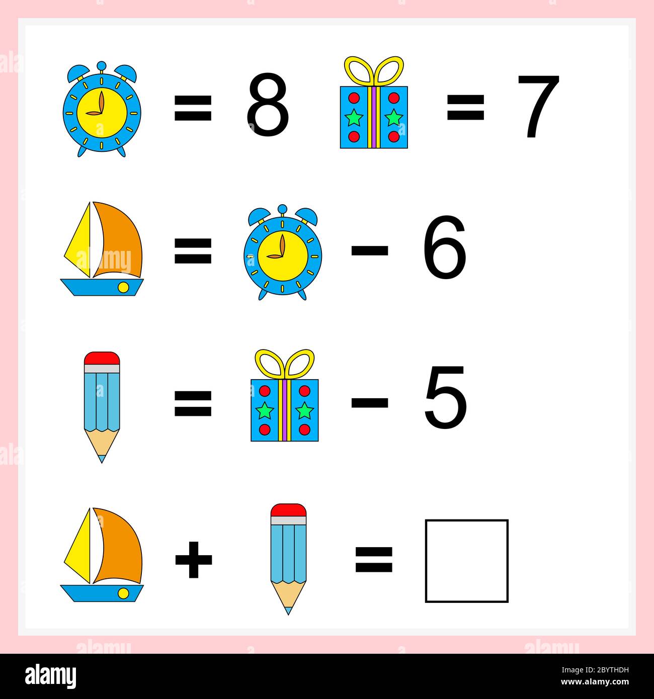 worksheet for kids. education puzzle game. children activity Stock ...