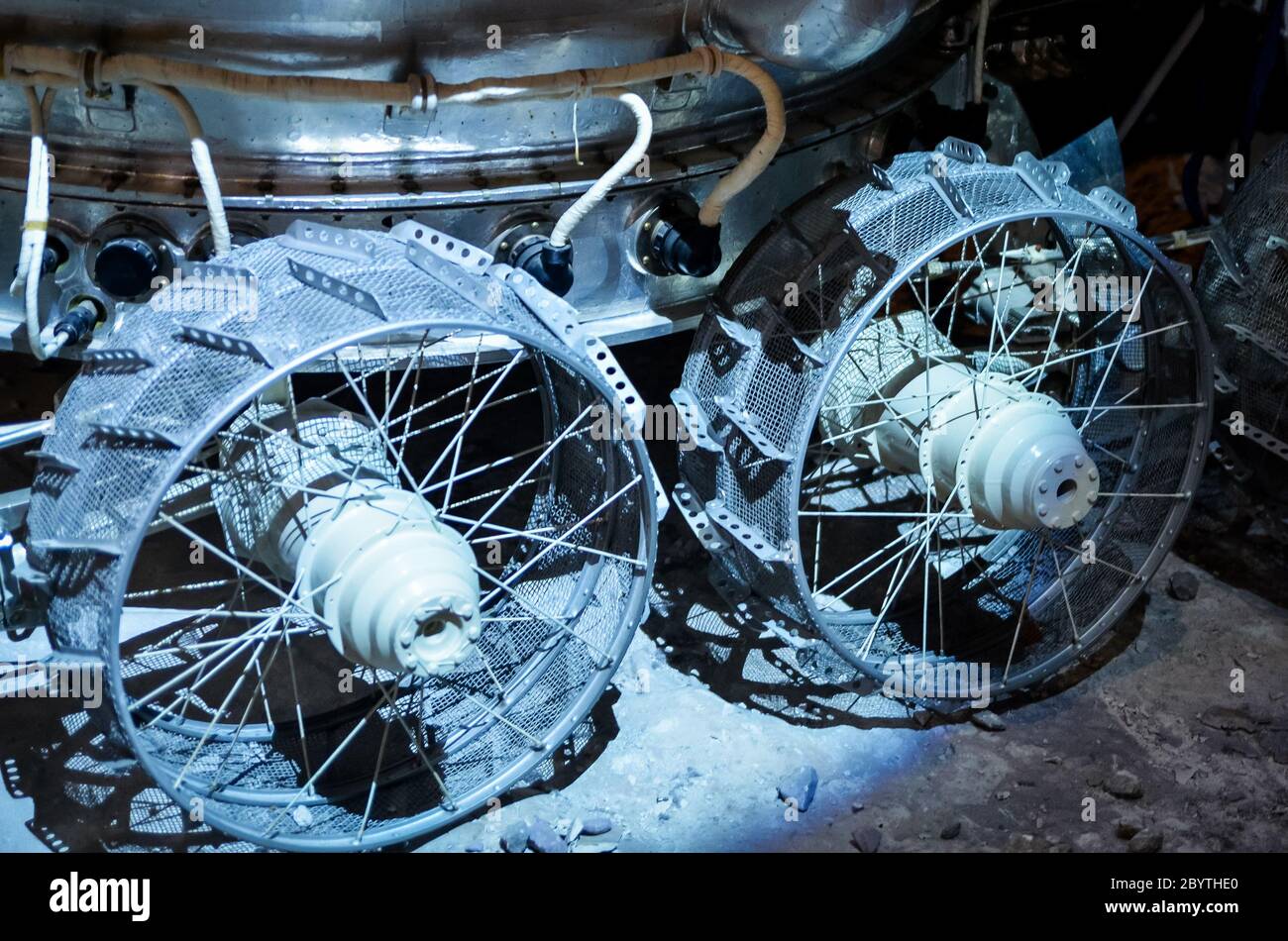 Wheels of model first soviet moon rover Stock Photo - Alamy