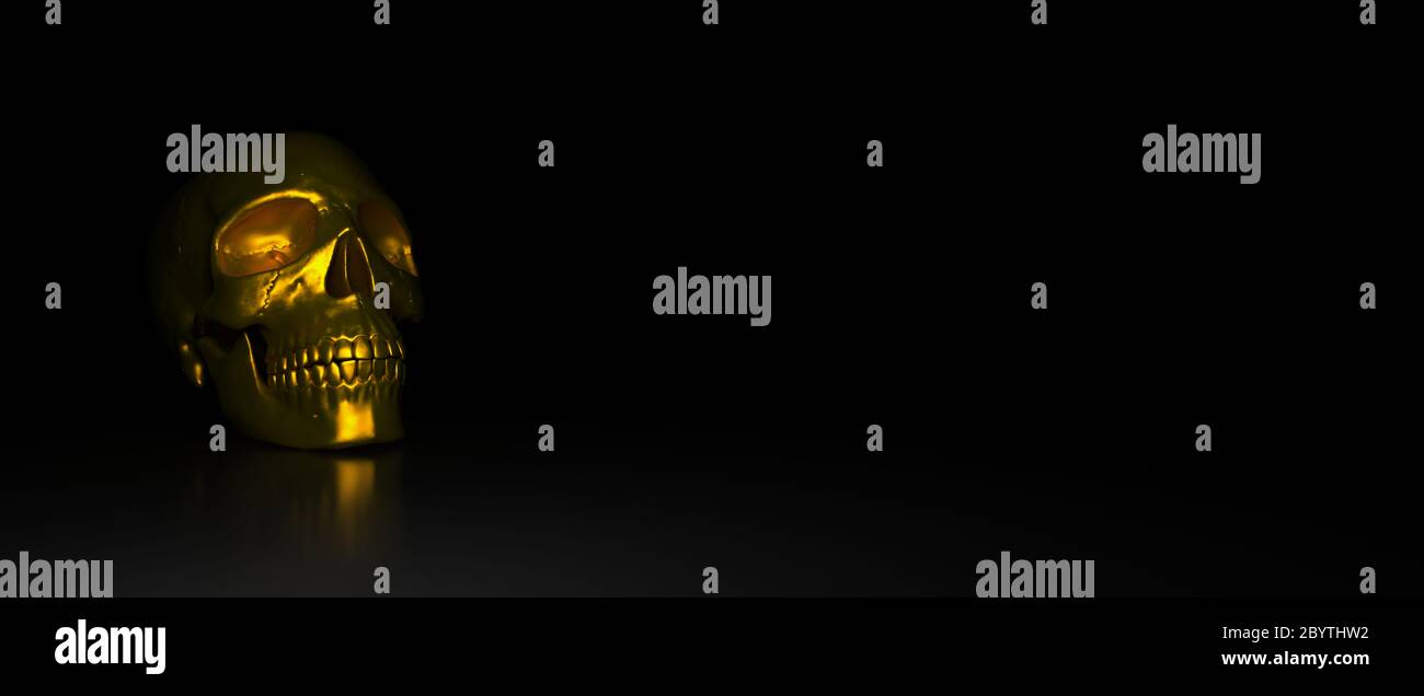 Gold Skull. 3d Render Stock Photo - Alamy