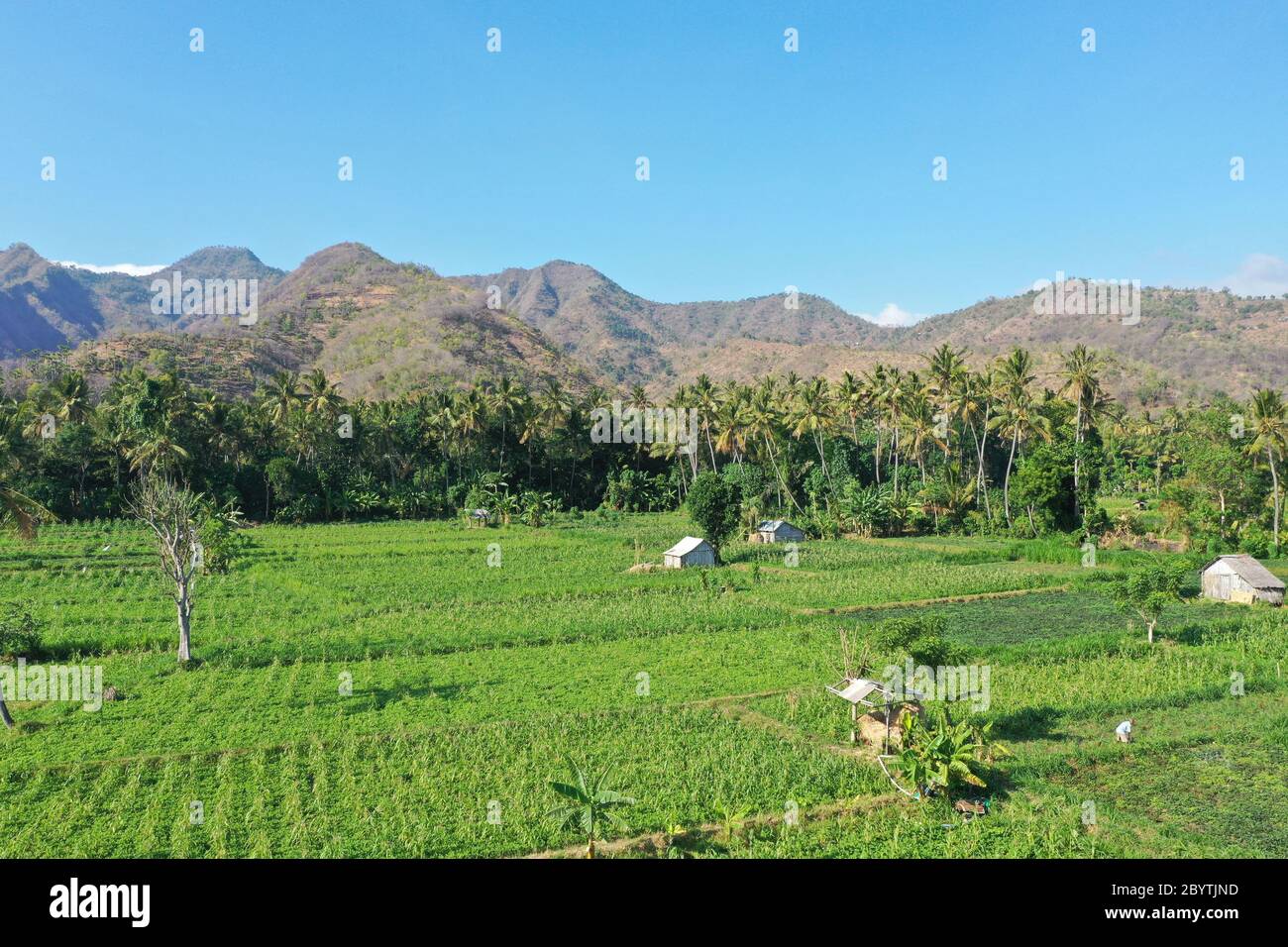 View point of mountain and landscape in Amed Bali Indonesia Stock Photo ...