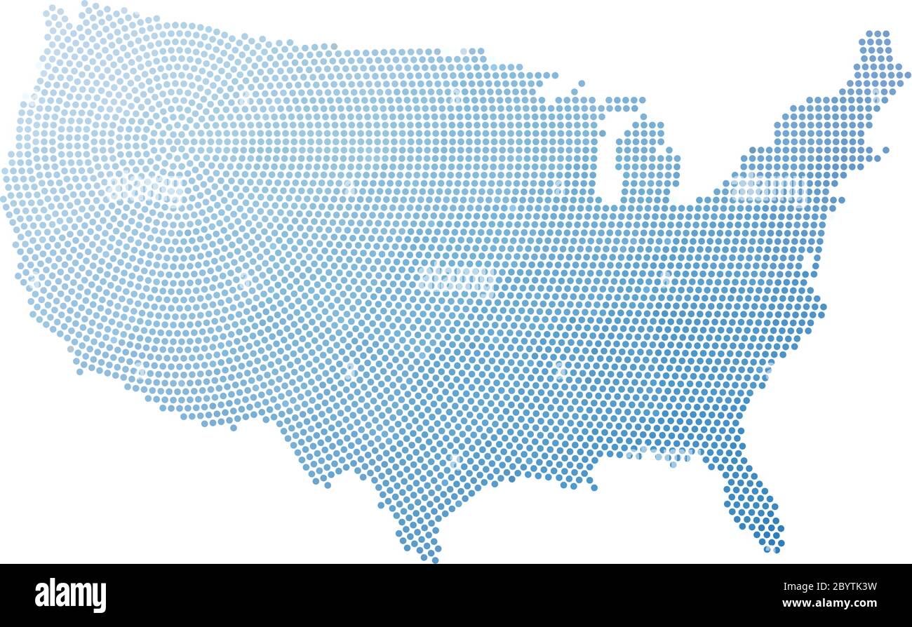 Map of united states with dots hi-res stock photography and images - Alamy