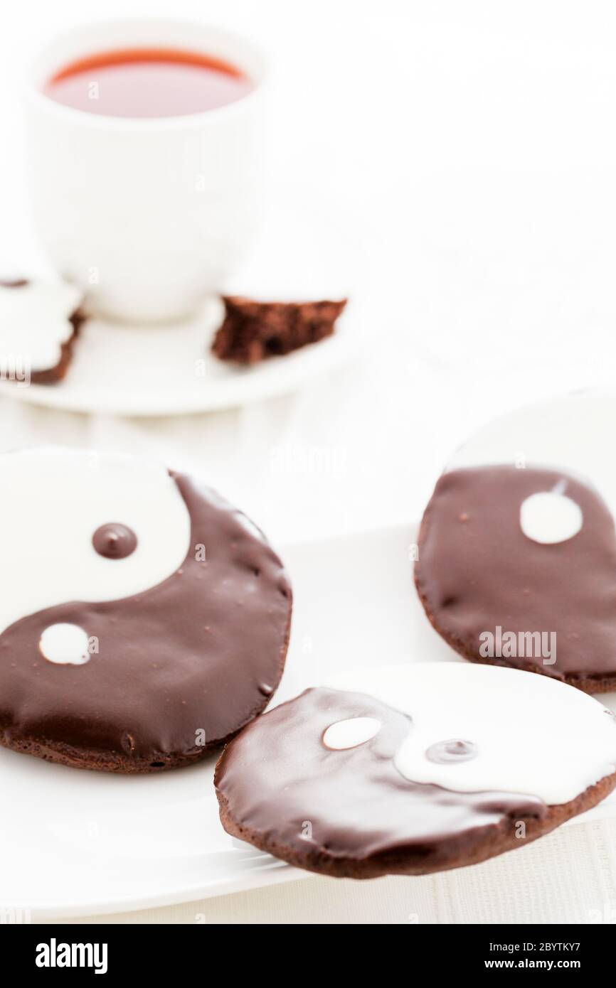 Yin and yang cookies Stock Photo - Alamy