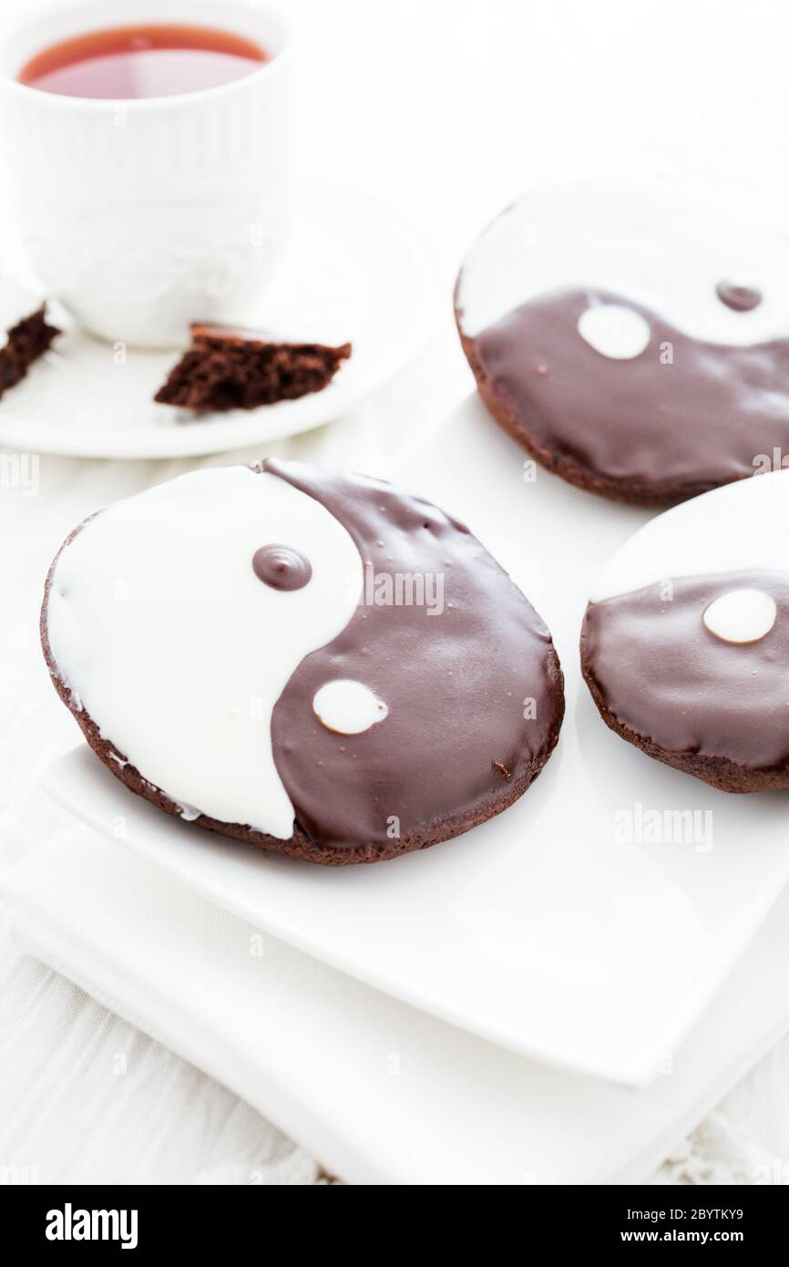 Yin and yang cookies Stock Photo - Alamy