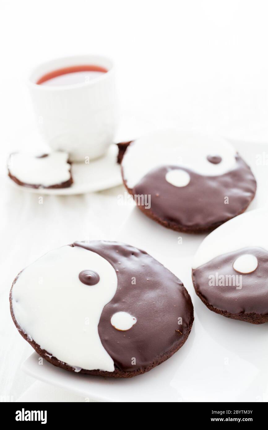 Yin and yang cookies Stock Photo - Alamy