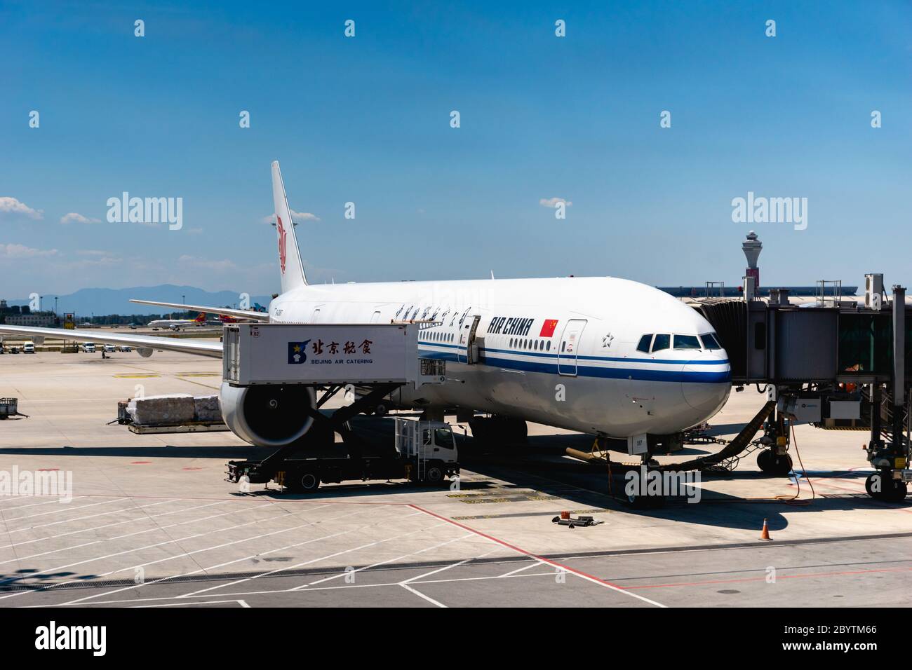 Beijng, China - July 2019: Air China aircraft landed at Beijing airport ...