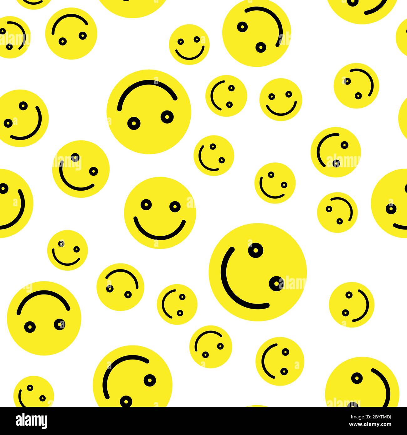 Emoji seamless pattern background. Simple smile yellow emoticons ...