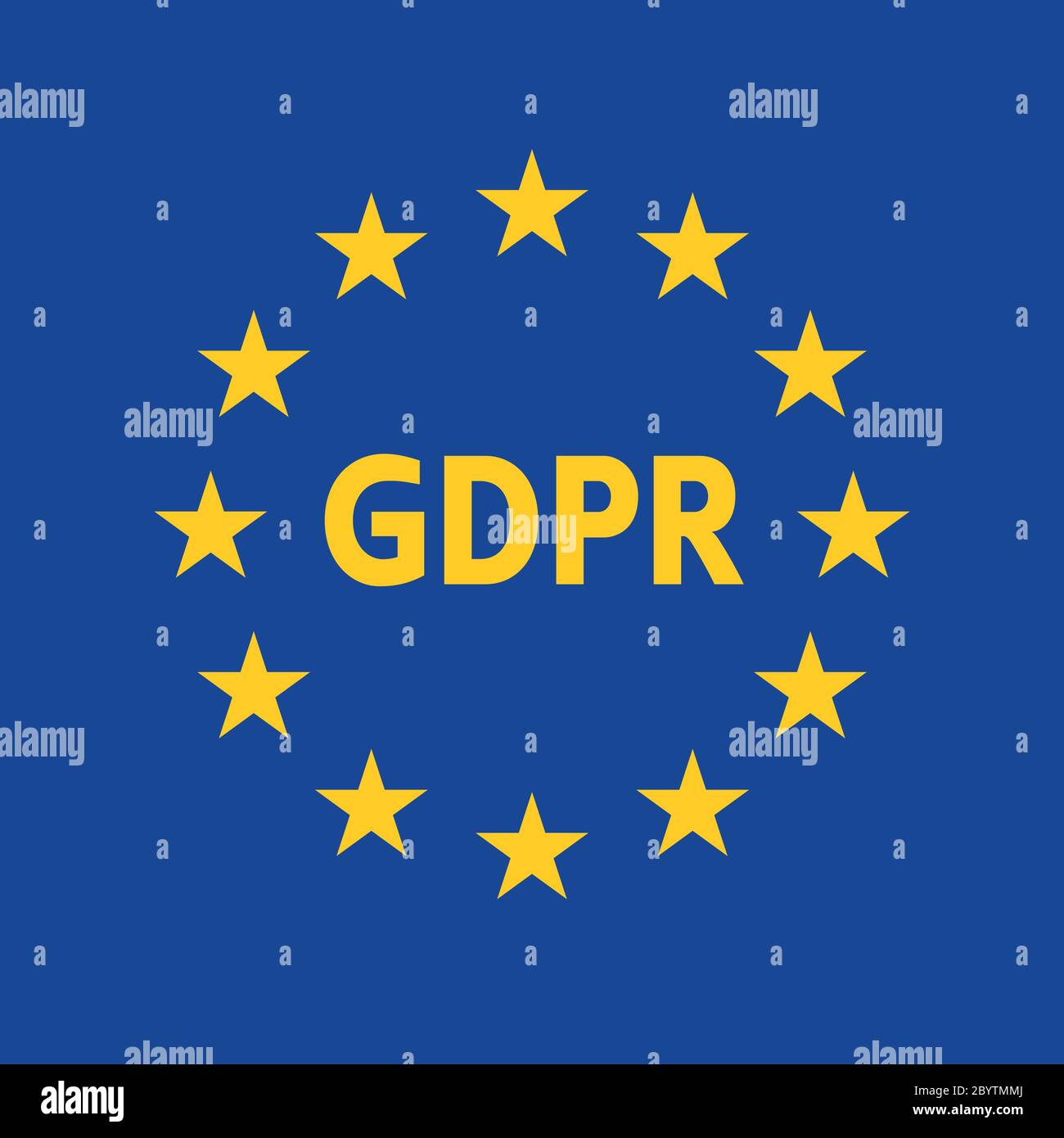General Data Protection Regulation. EU flag with GDPR label. Vector ...
