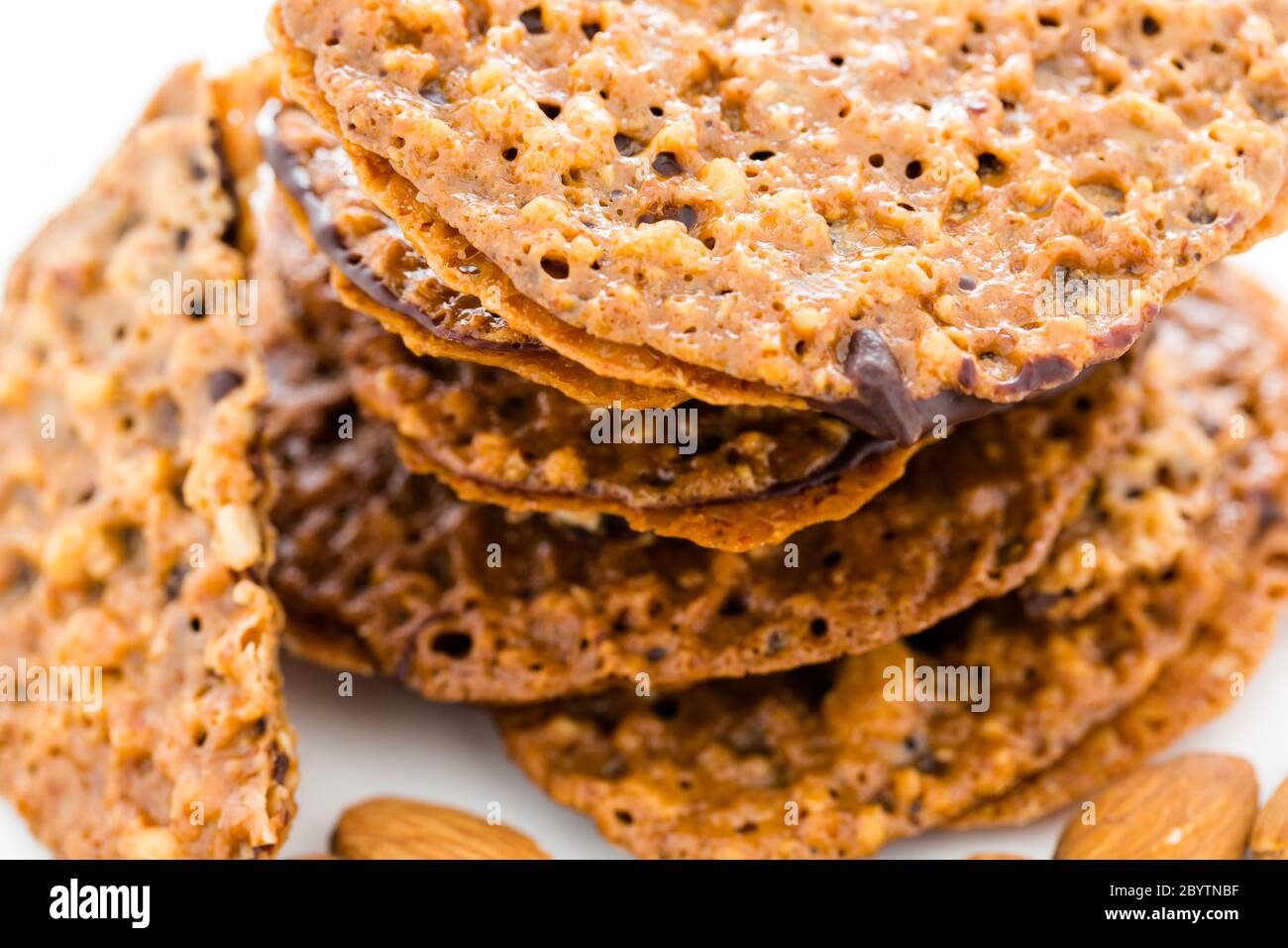 Almond lace cookies Stock Photo - Alamy