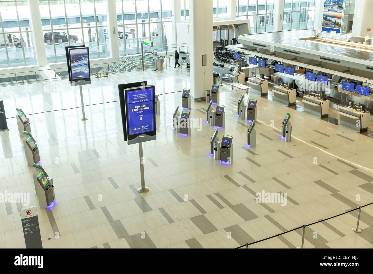 New York, NY - June 10, 2020: Individual check-in machine seen at the ...
