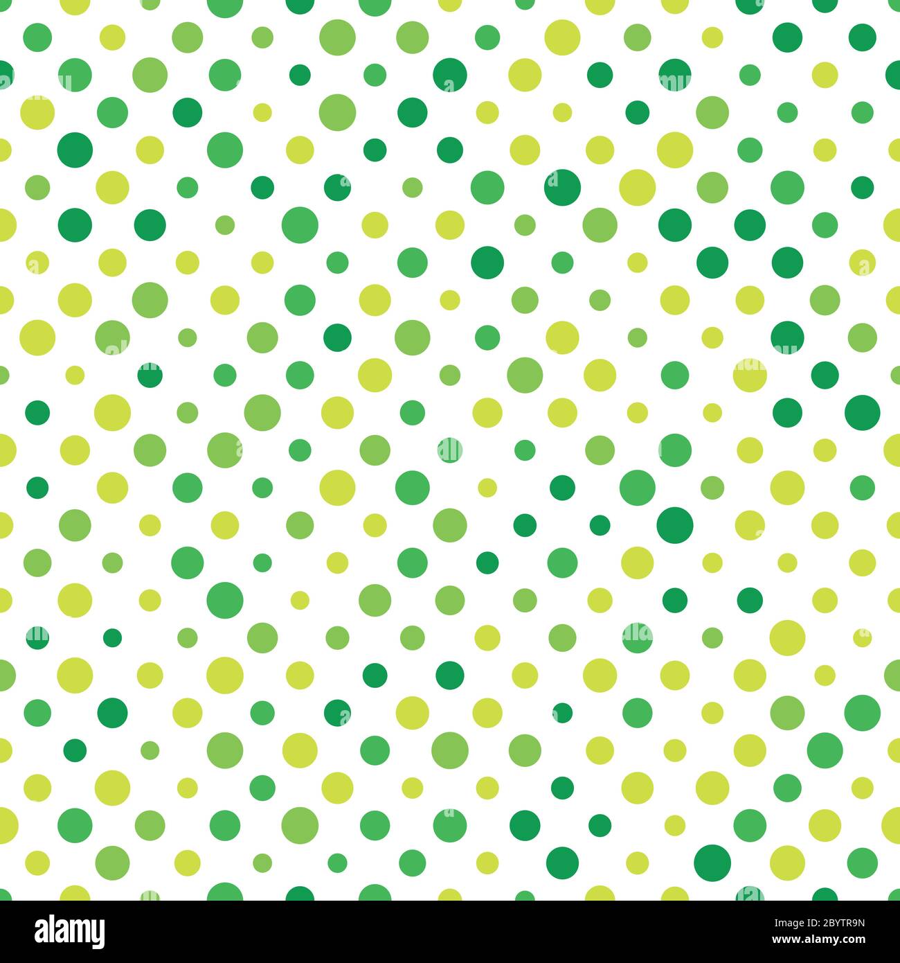 Seamless polka dot pattern. Green dots in random sizes on white ...