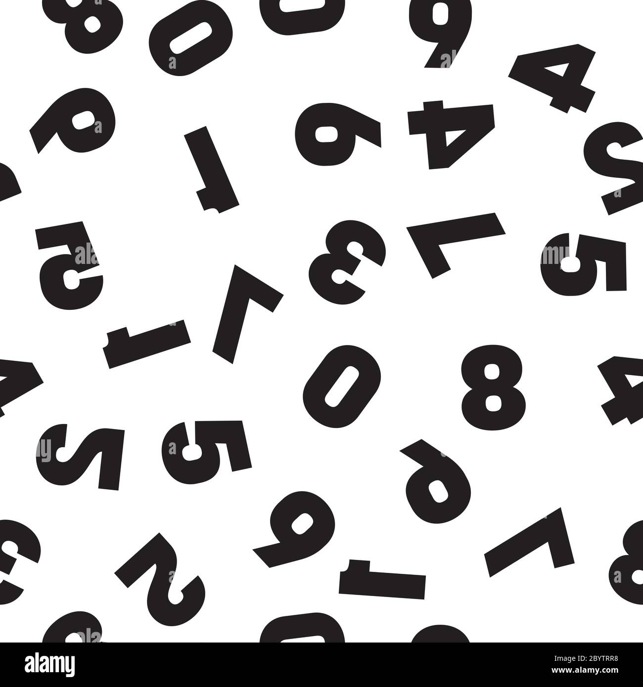 Numeral seamless pattern background. Black numbers mosaic. Vector ...