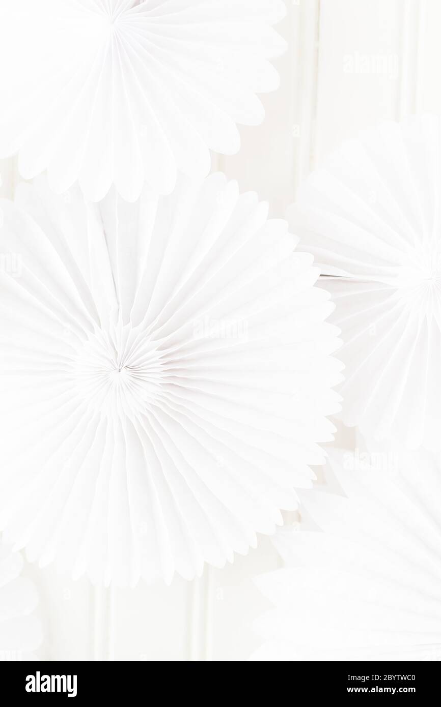 Round paper white fans Cut Out Stock Images & Pictures - Alamy