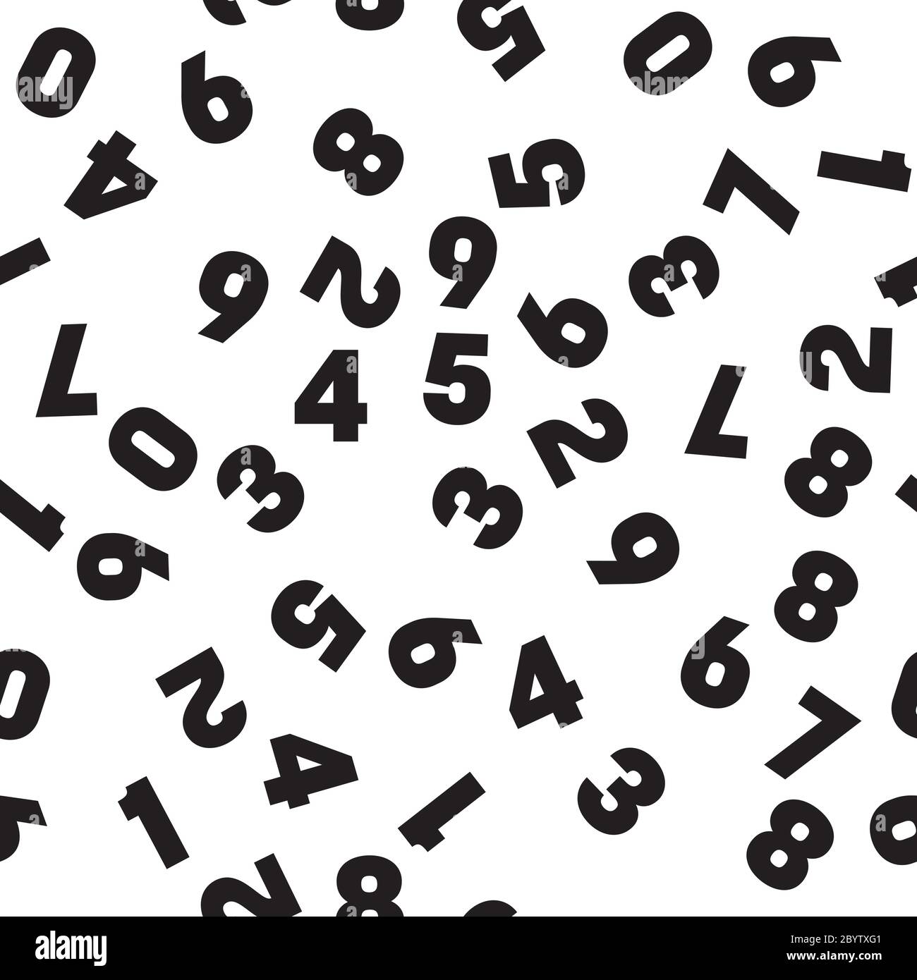 Numeral seamless pattern background. Black numbers mosaic. Vector ...