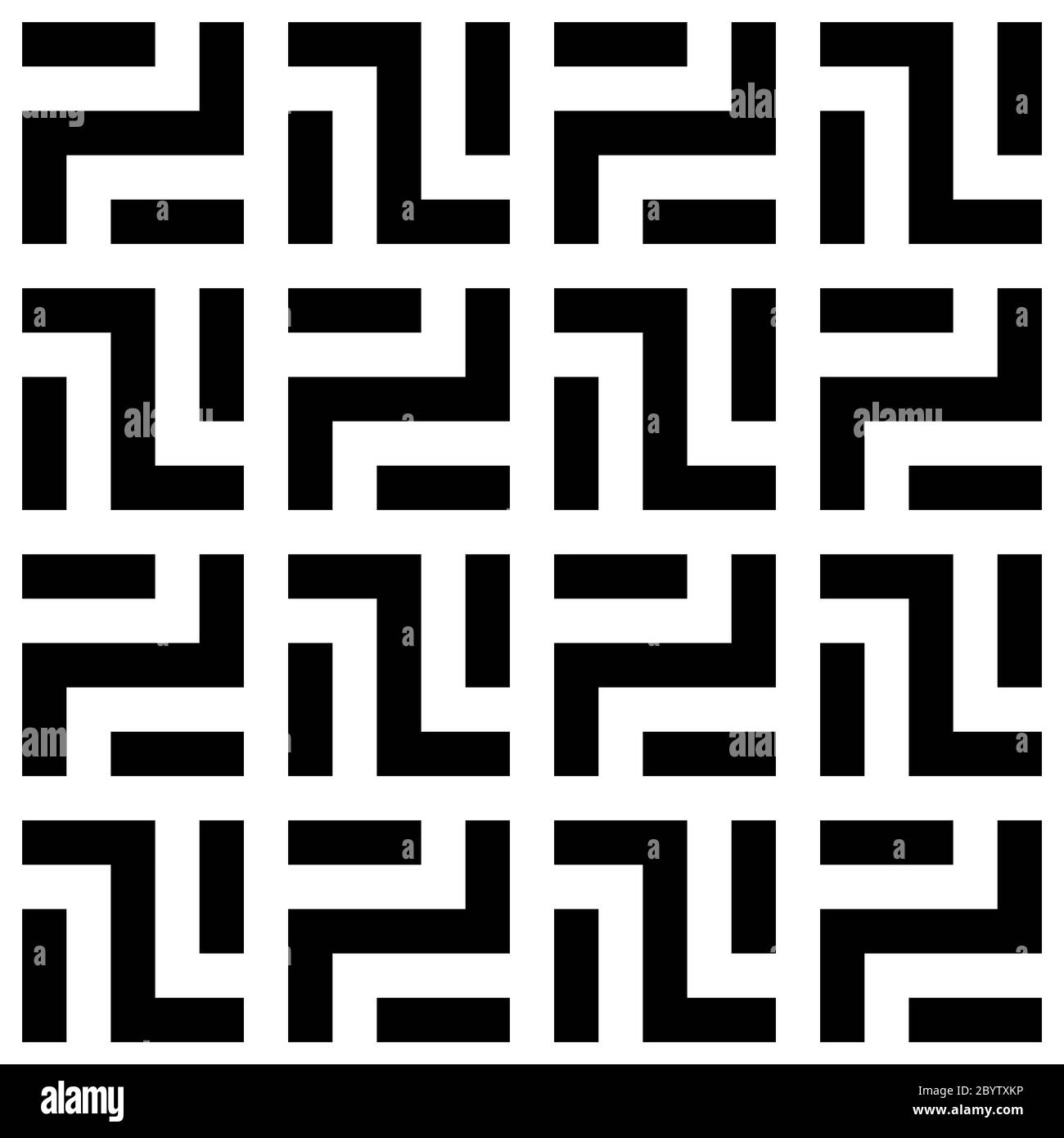 Abstract seamless pattern background. Maze of black geometric design ...