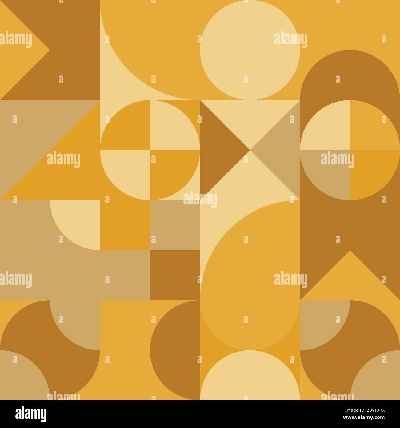 Abstract geometric retro design. Vector seamless pattern in yellow ...