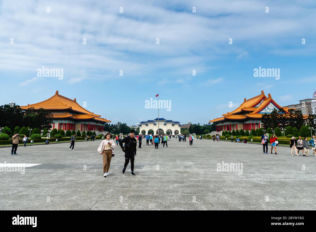 Taipei, Taiwan - March 2019: view of Freedom Square and visitors at ...