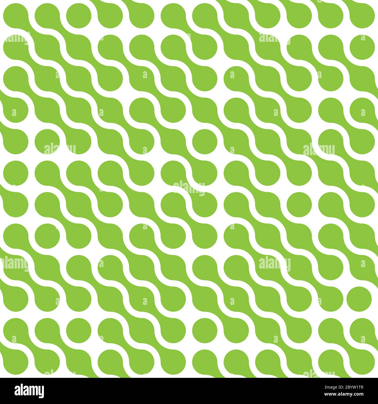 Abstract background of green connected dots in diagonal arrangement on ...