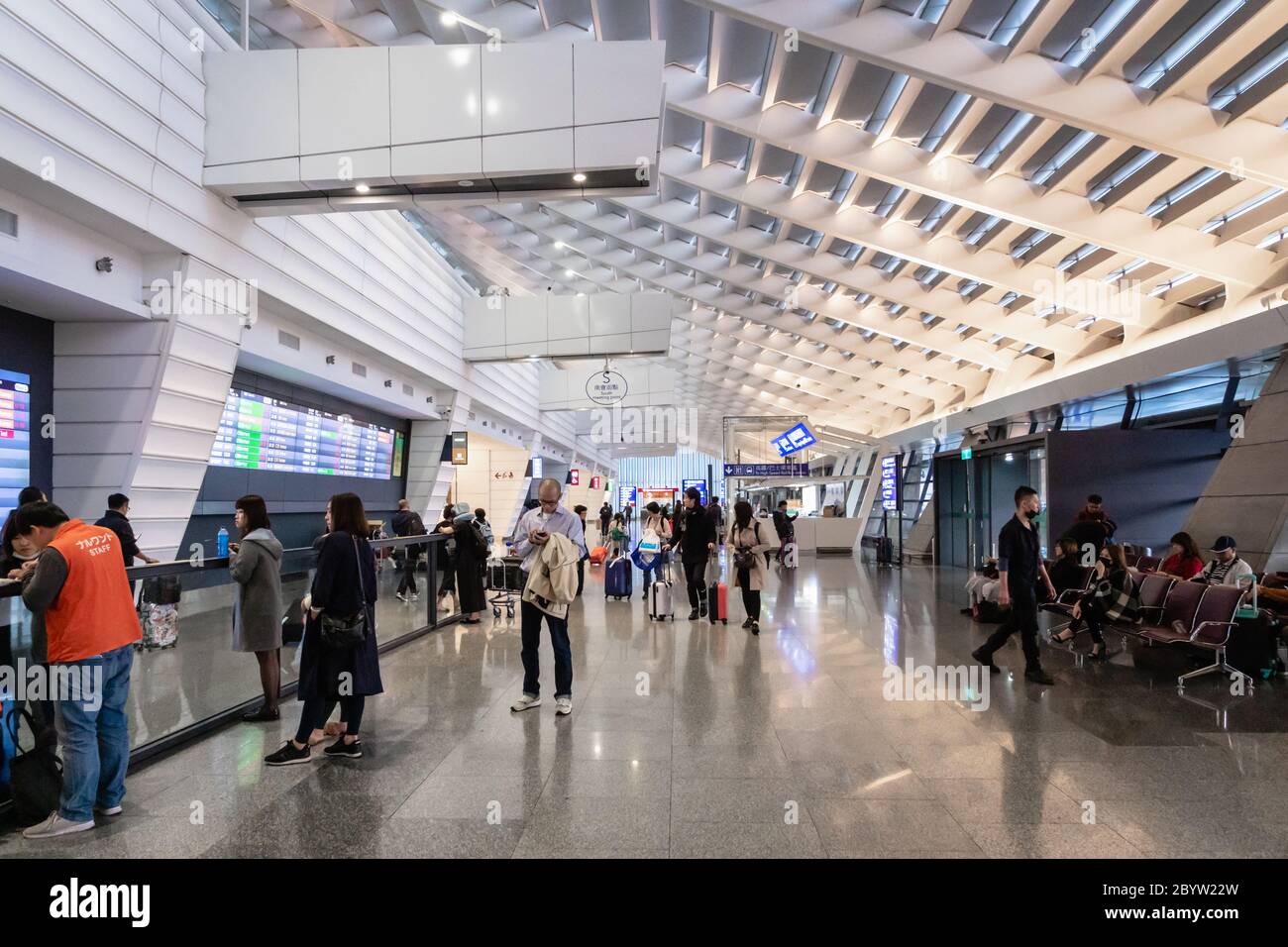 Taipei, Taiwan - February 2019: Taipei Taoyuan Airport architecture and ...