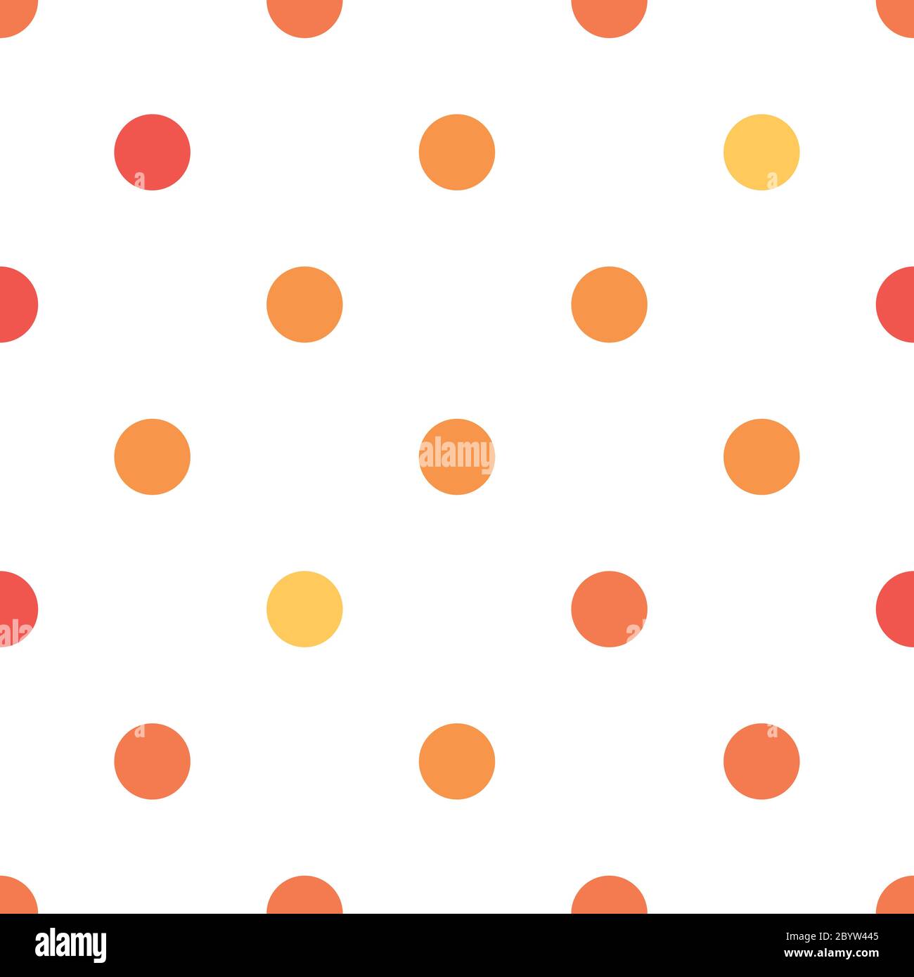 Seamless polka dot pattern in different colors. Orange theme. Sipmle ...