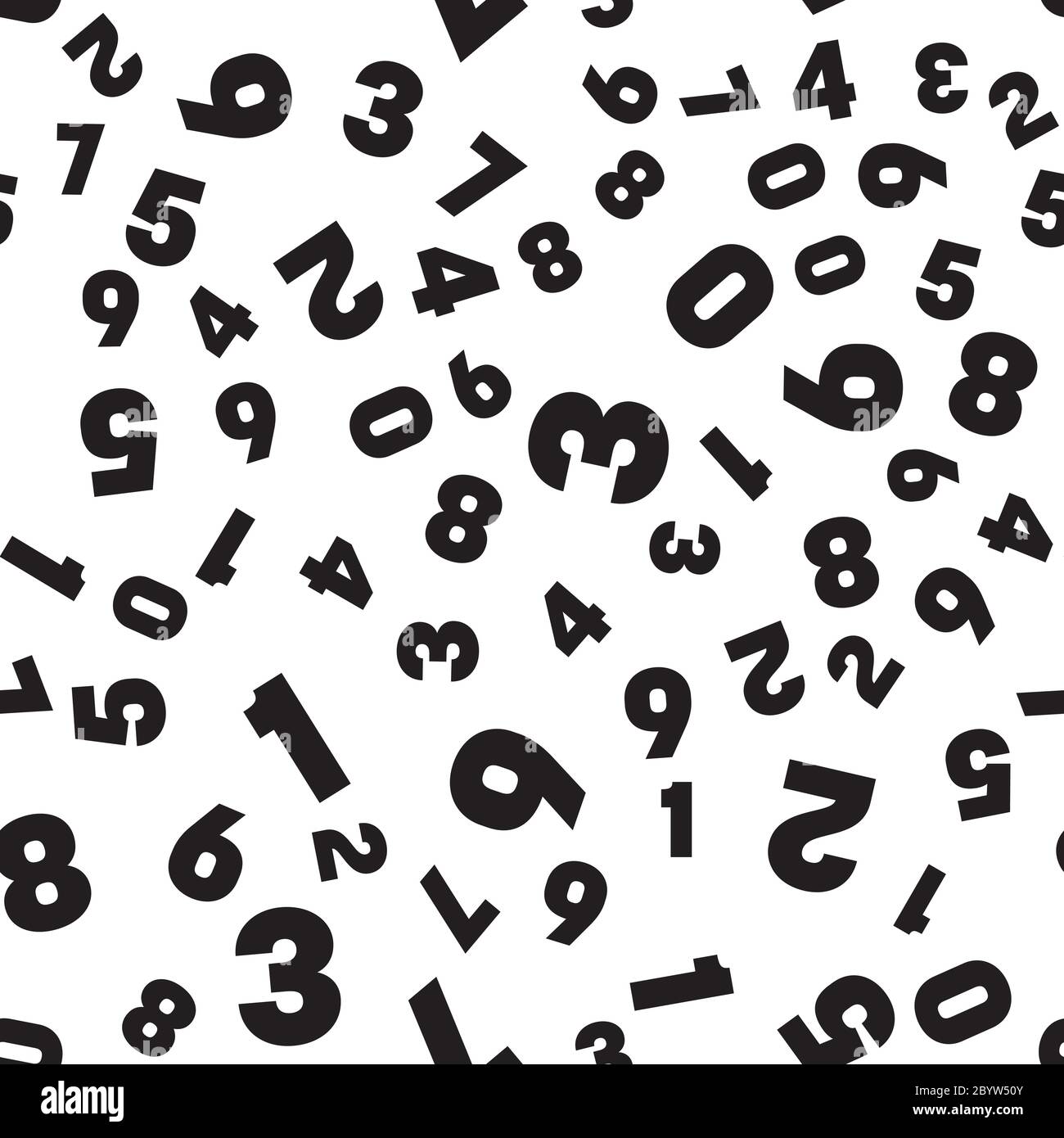 Numeral seamless pattern background. Black numbers mosaic. Vector ...