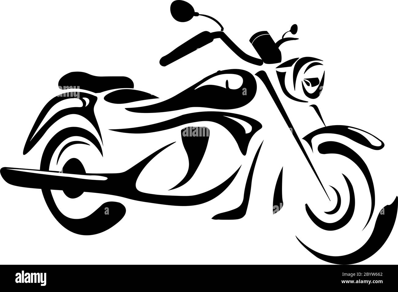 Chopper Bike flat vector, Vintage chopper motorcycle, Illustration ...