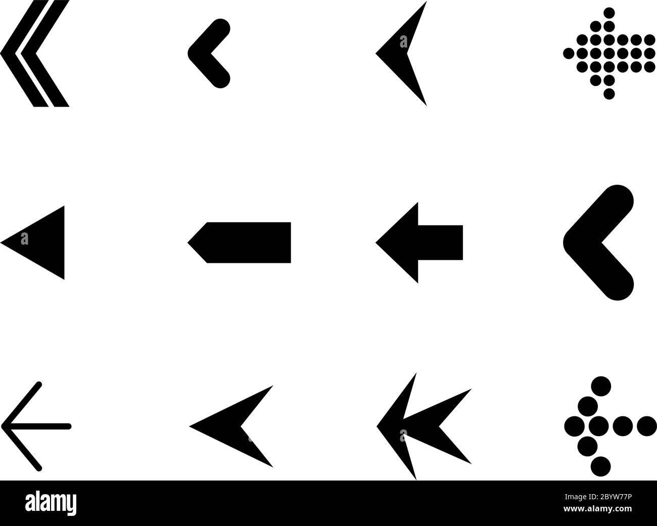 Set of different designed arrows. Simple black flat vector icons Stock ...