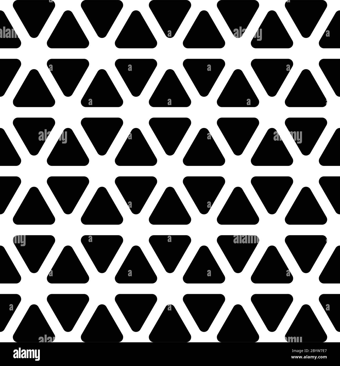 Seamless geometric pattern of isometric triangles with rounded corners. Abstract vector ...