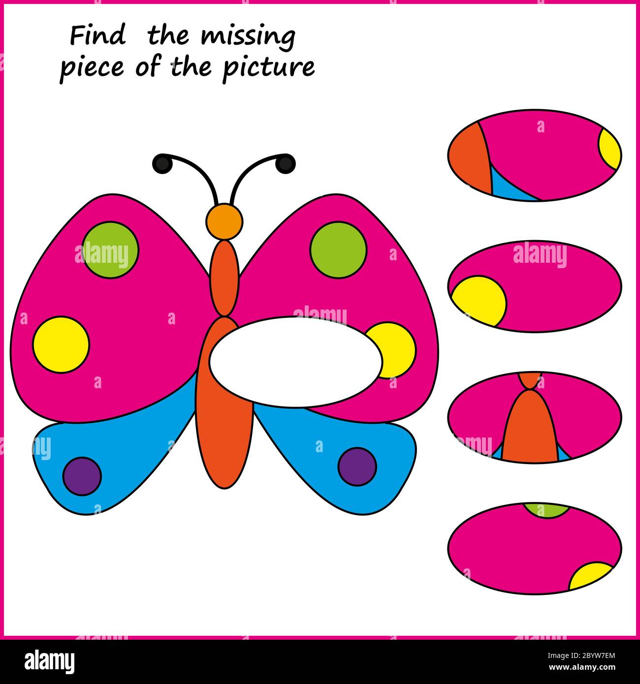 worksheet for kids. education puzzle game. children activity Stock ...