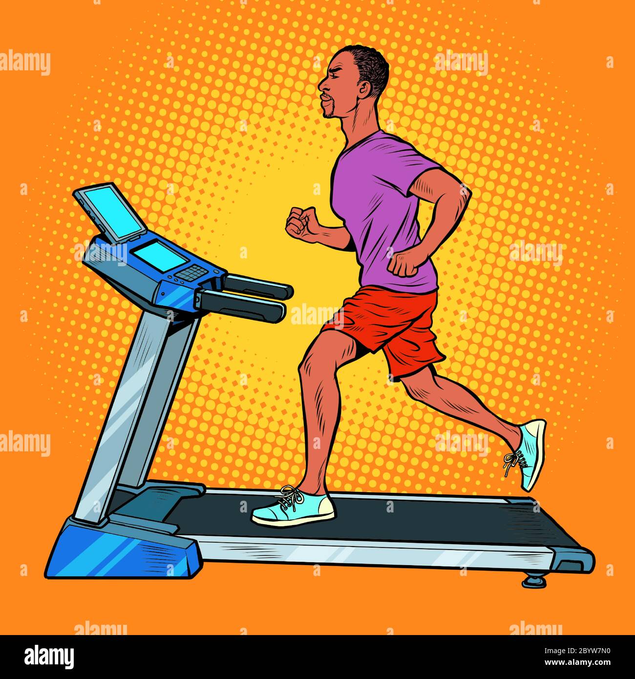 treadmill, sports equipment for training. fitness room Stock Vector ...