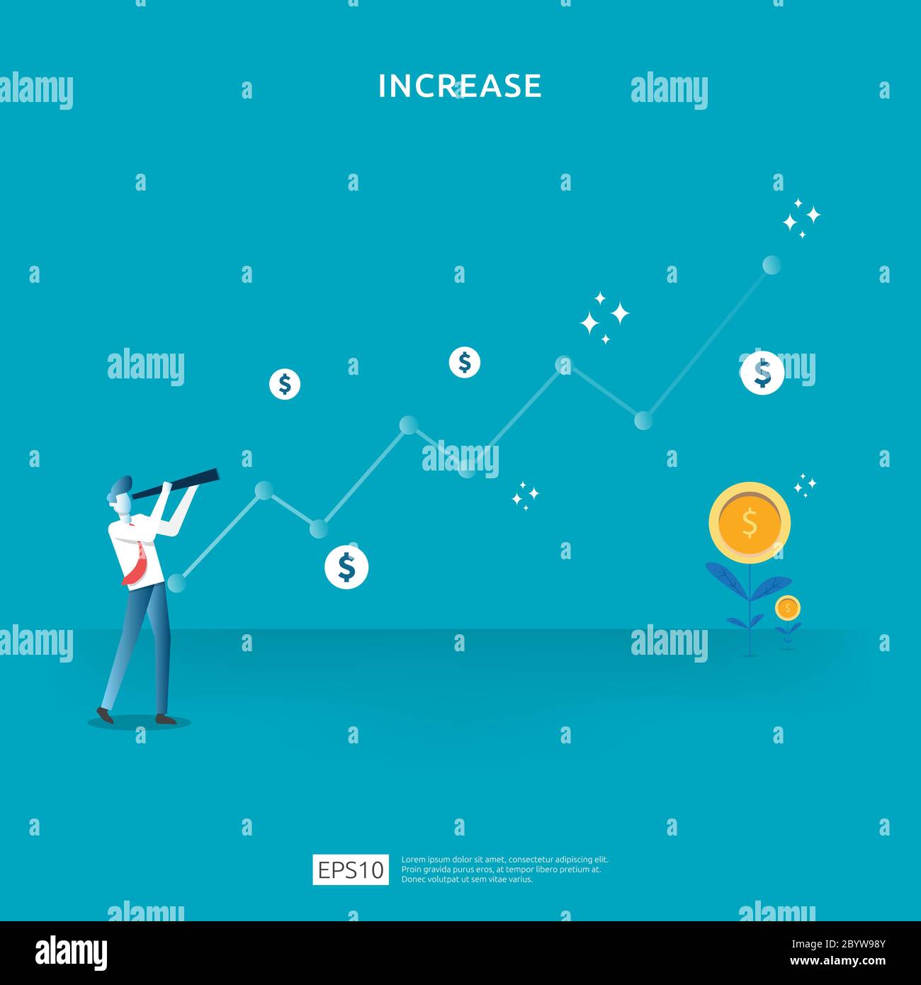 Finance performance concept. business profit increase with growth up ...