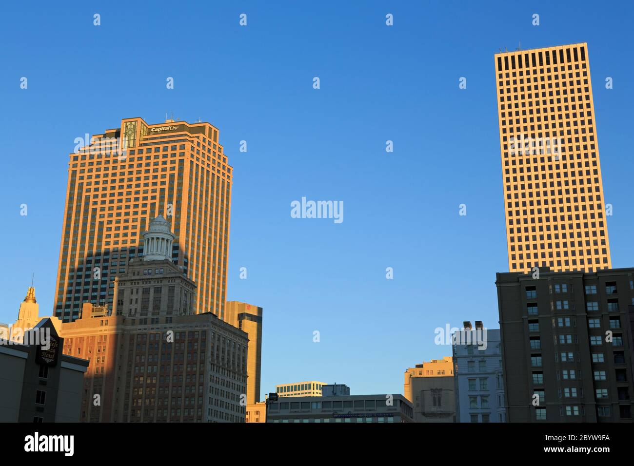 Skyscrapers on Poydras Street, Central Business District, New Orleans ...