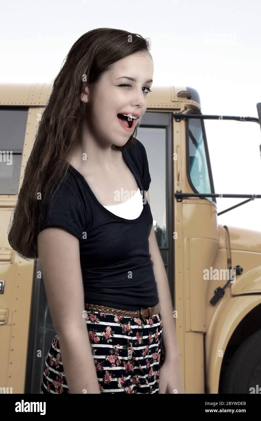 Woman winking and smiling hi-res stock photography and images - Alamy