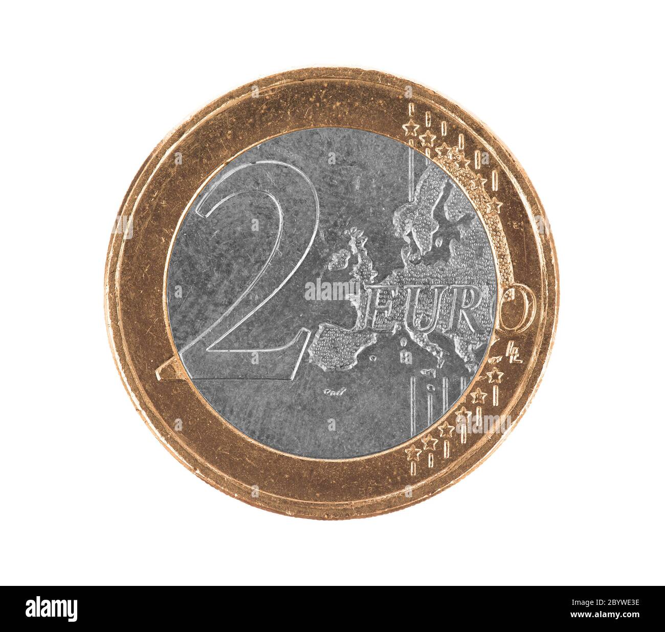 Fake euro coin, 2 euro Stock Photo - Alamy