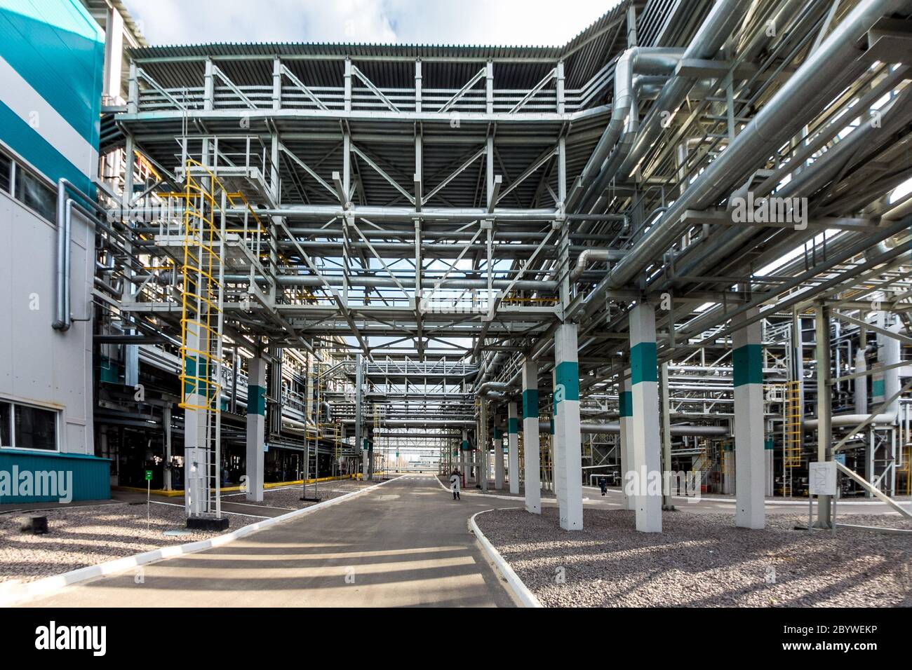 Chemical polymer factory. Production line of thermoplastic Stock Photo ...