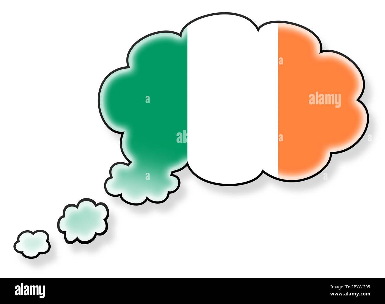 Flag in the cloud, isolated on white background Stock Photo - Alamy