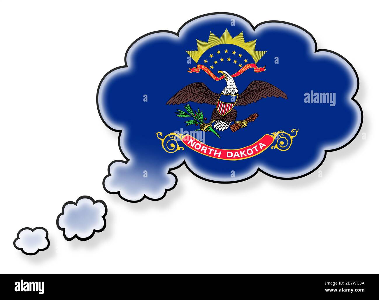 Flag in the cloud, isolated on white background Stock Photo - Alamy