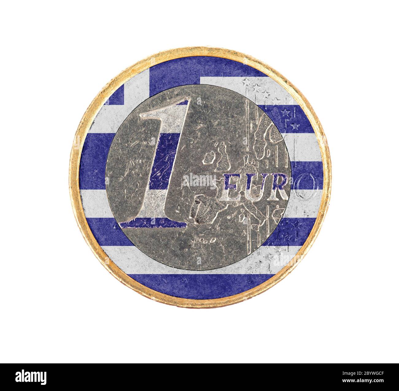 Greek 1 euro coin Cut Out Stock Images & Pictures - Alamy