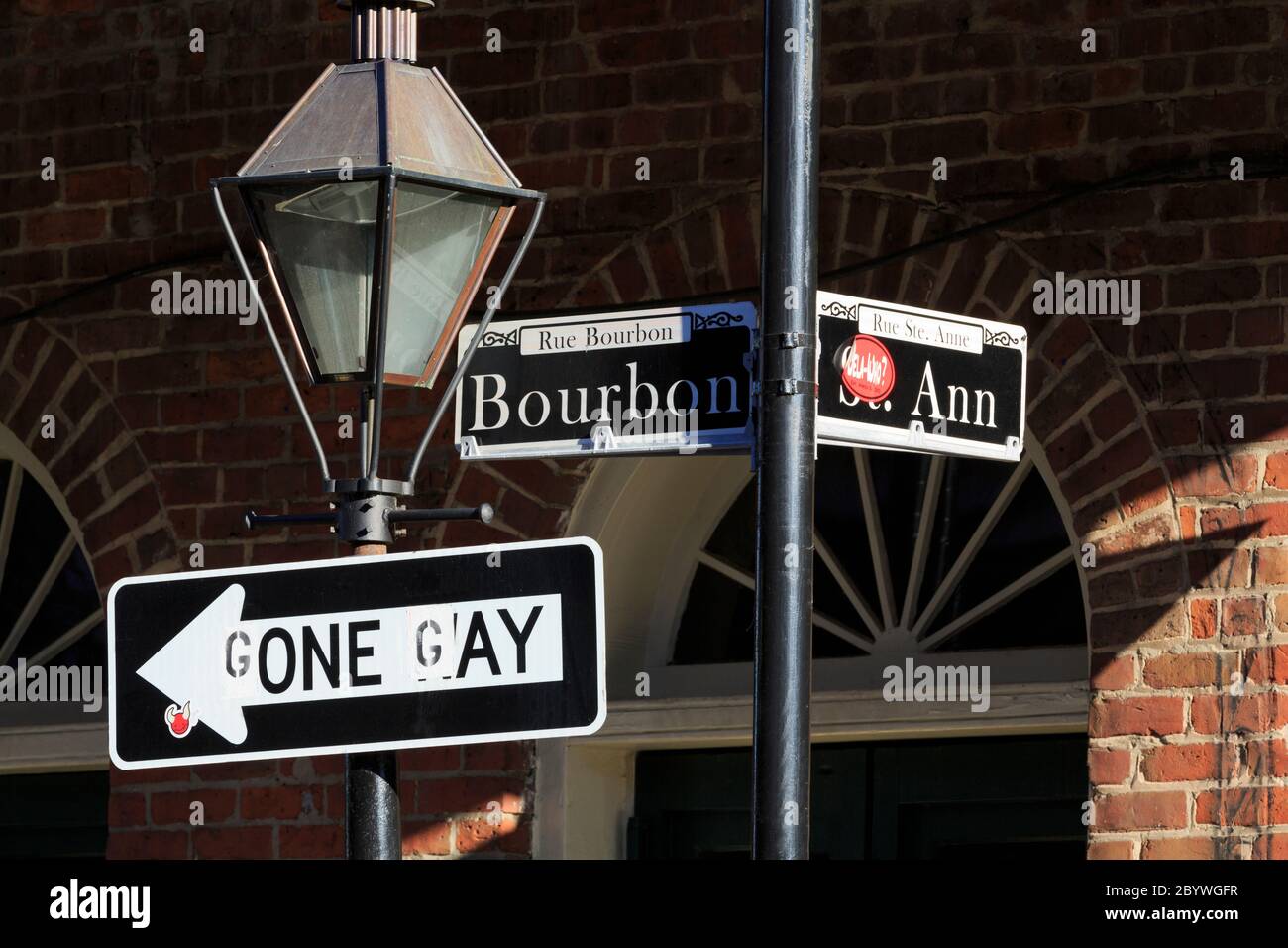 Signs on Bourbon Street, French Quarter, New Orleans, Louisiana, USA ...