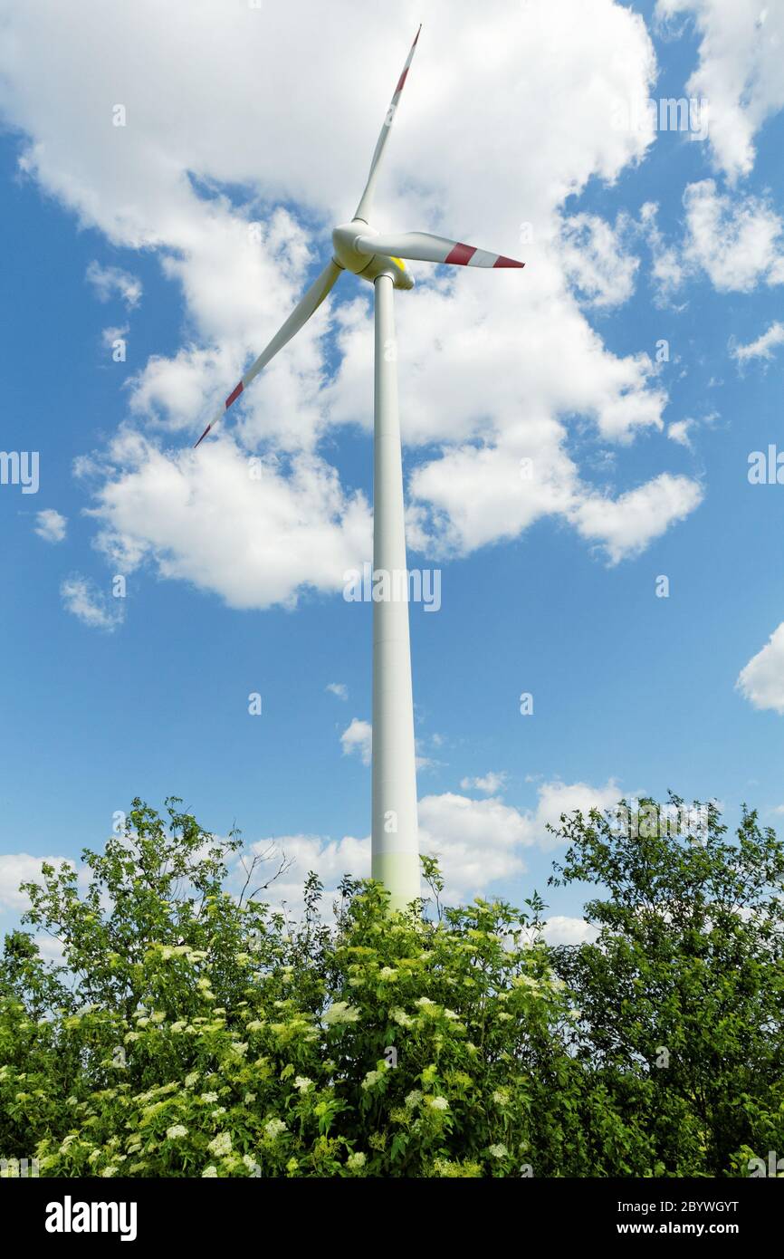 Photo of tall windmill on the plains Stock Photo - Alamy